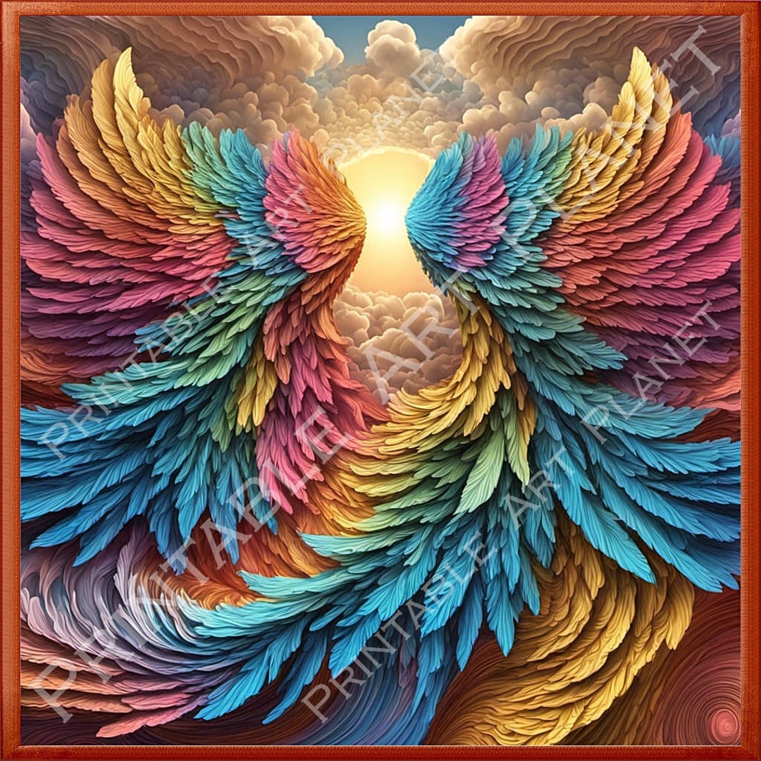 Rainbow Wings Digital Download Printable Wall Art Instant Download - Etsy