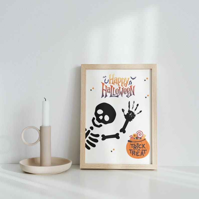 Halloween Skeleton Handprint Art: DIY Craft (digital Download) - Etsy