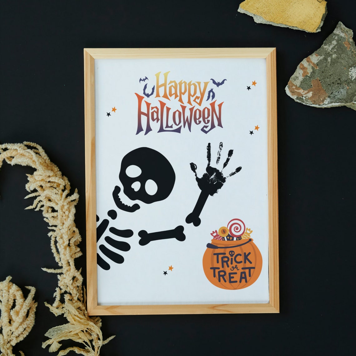 Halloween Skeleton Handprint Art: DIY Craft (digital Download) - Etsy