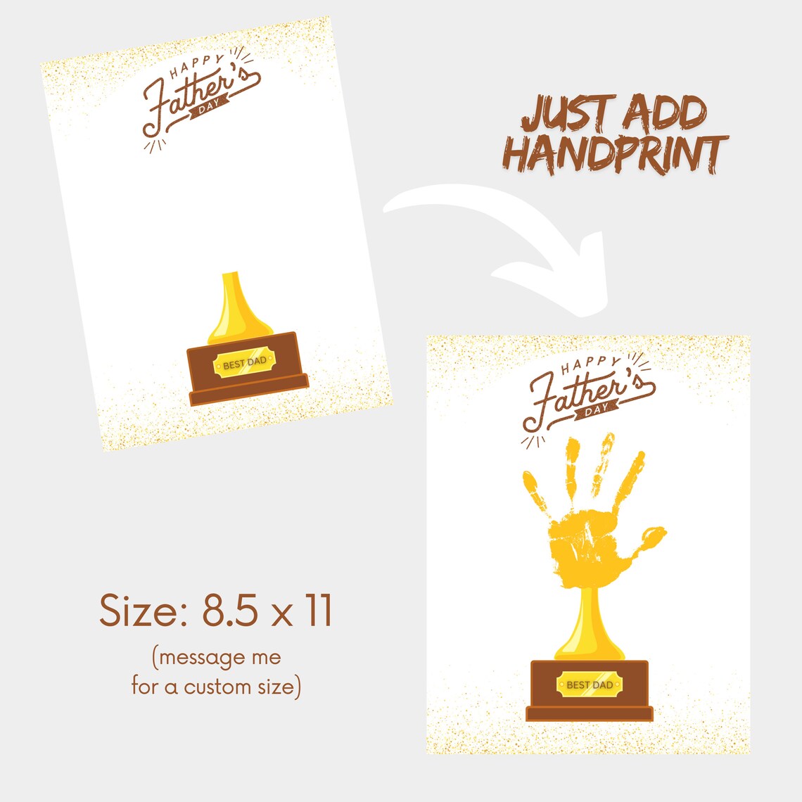 Father's Day Handprint Craft | Father's Day Trophy Handprint | Art for ...