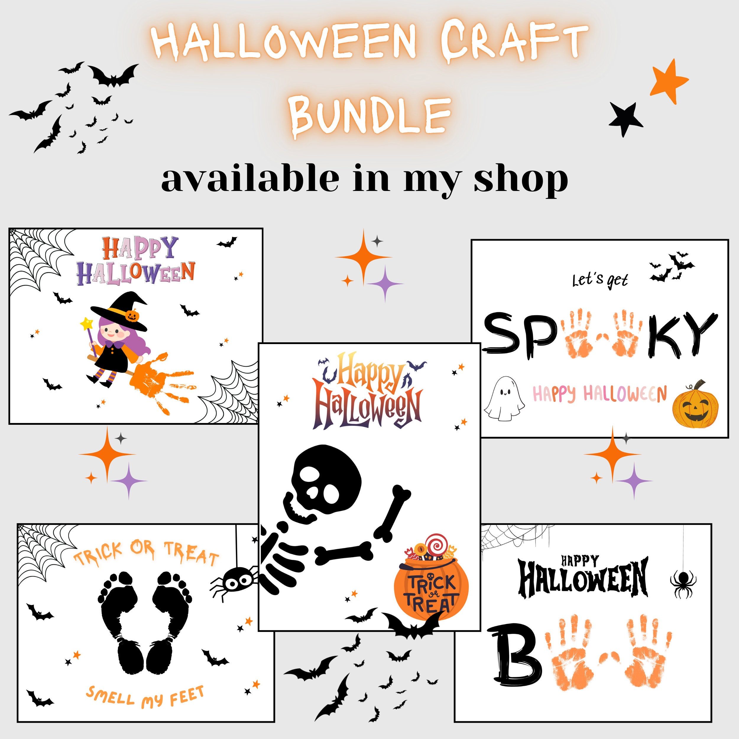 Halloween Skeleton Handprint Art: DIY Craft (digital Download) - Etsy