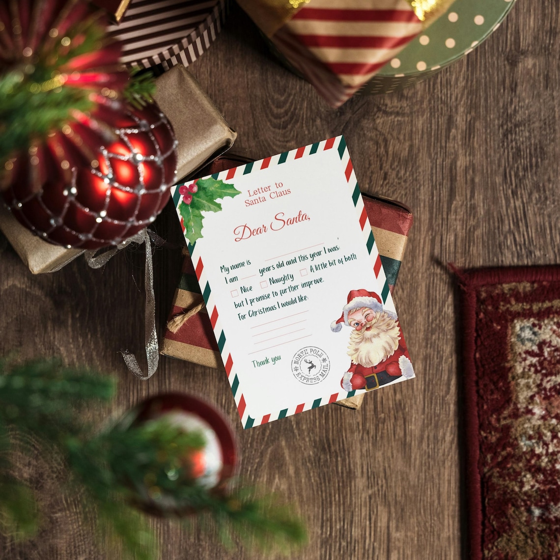 Letter to Santa | Christmas Printable Letter to Santa | Kids Letter to ...