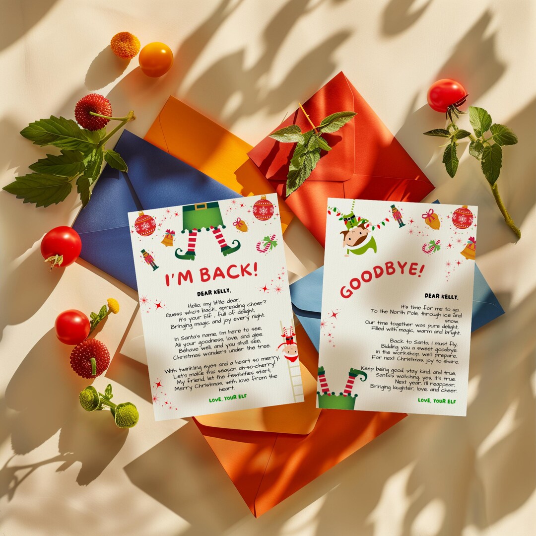 Editable Elf Arrival & Goodbye Letters: Christmas Printable (digital ...