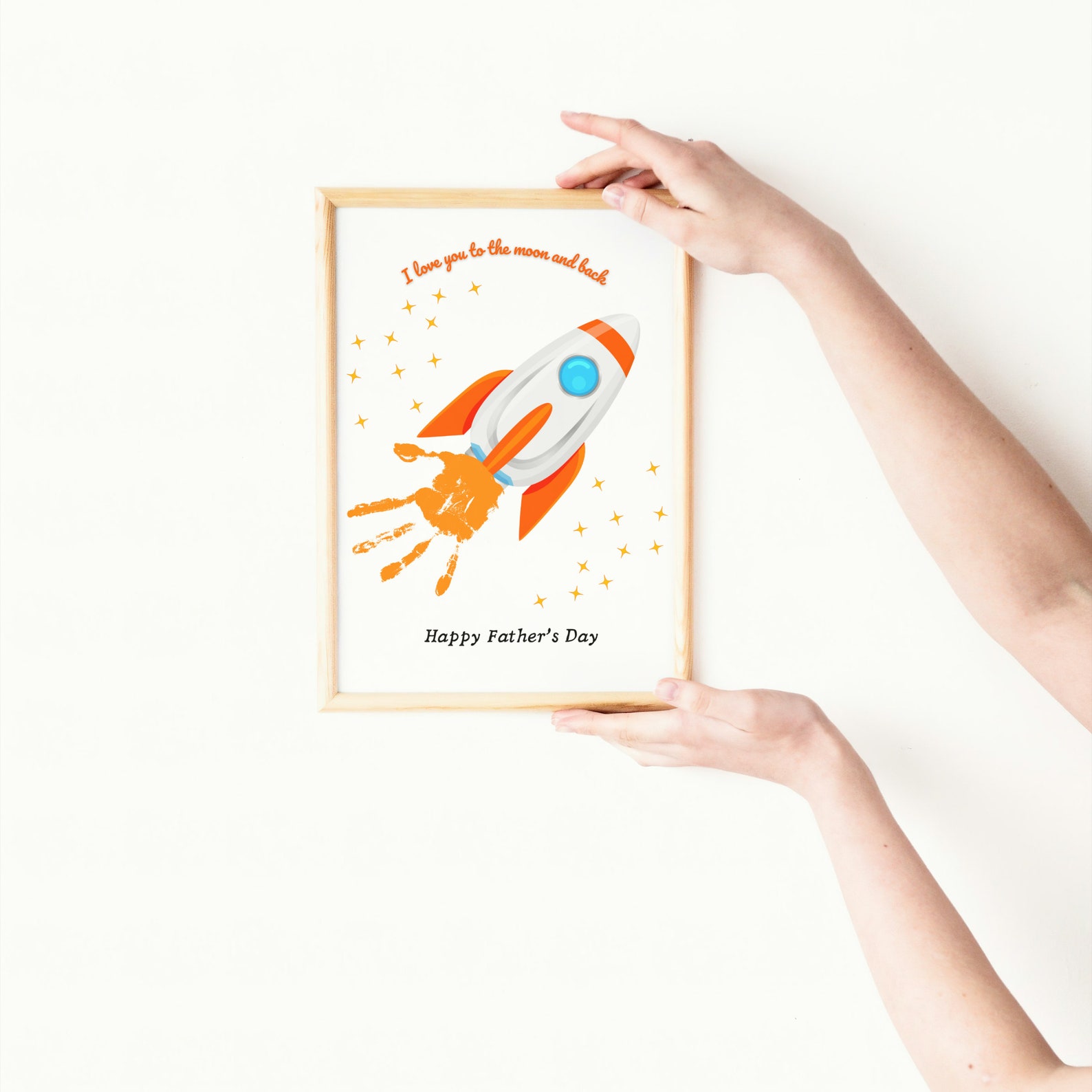 Father's Day Handprint Craft | Printable Gift to Dad | Space Themed ...