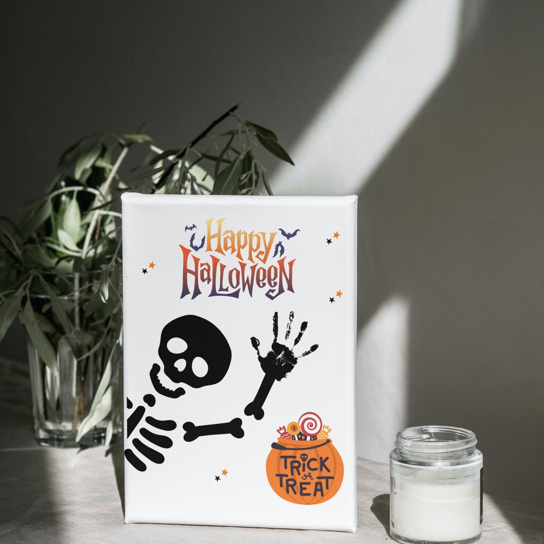 Halloween Skeleton Handprint Art: DIY Craft (digital Download) - Etsy
