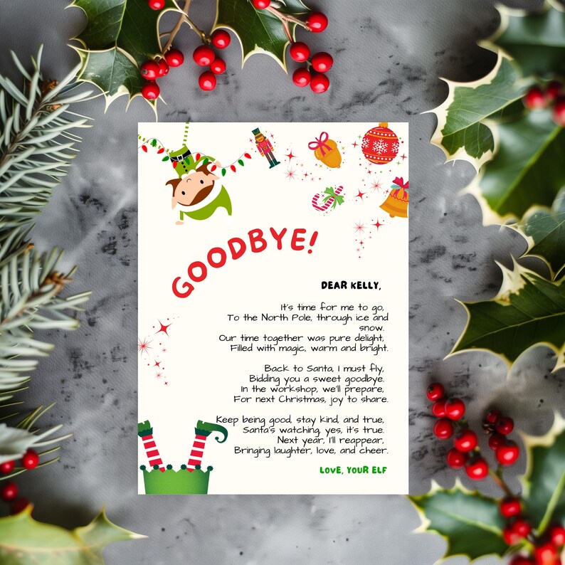 Editable Elf Arrival & Goodbye Letters: Christmas Printable (digital ...