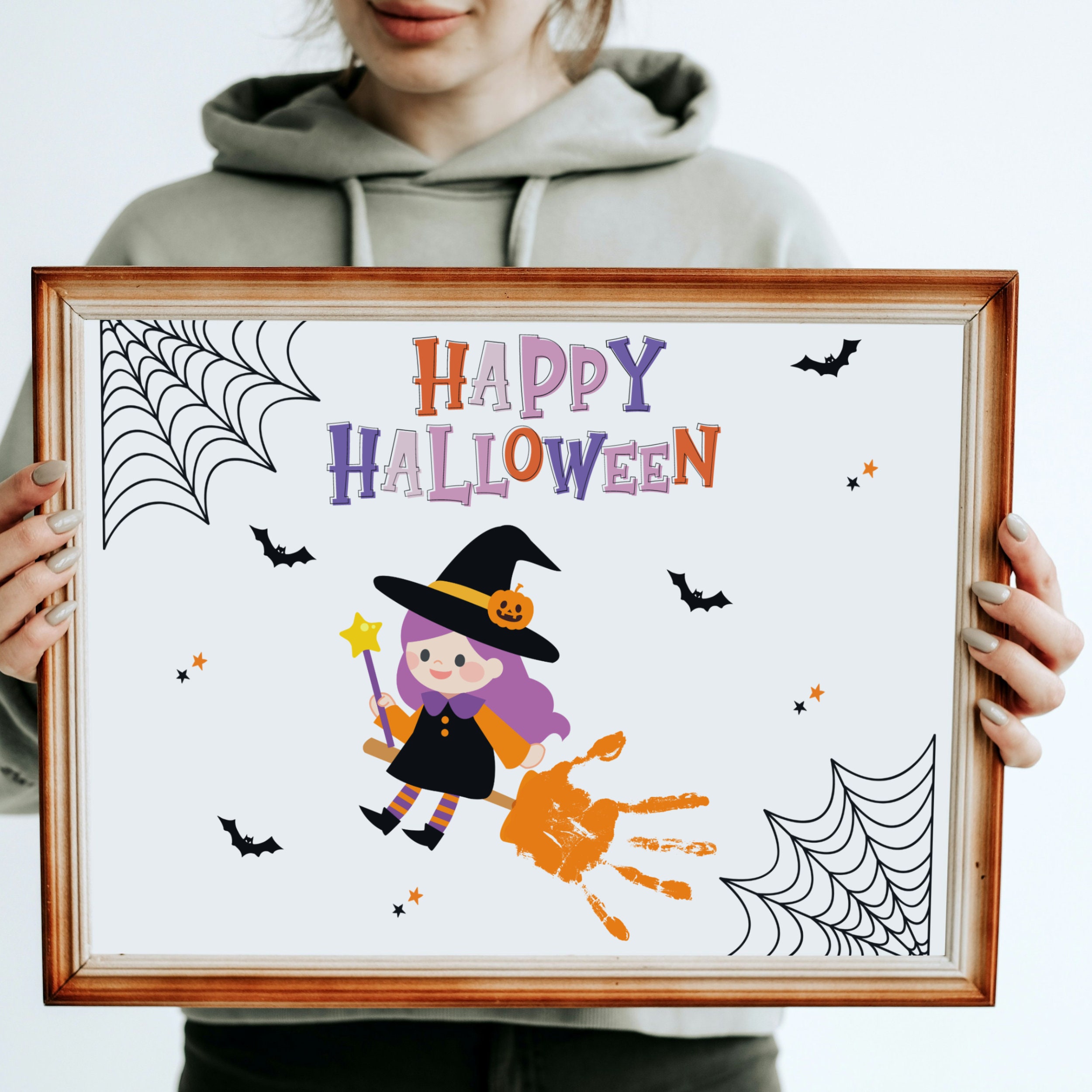 Halloween Witch Handprint Craft: Kids Fall Activity (digital Download ...