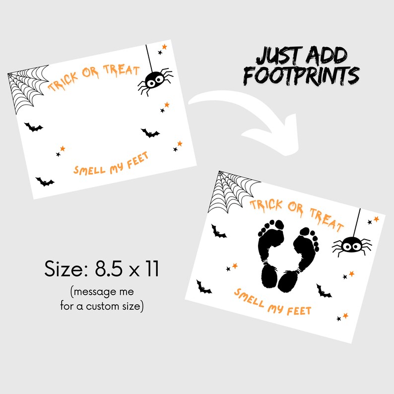 Halloween Footprint Art: Trick or Treat Craft (printable) - Etsy