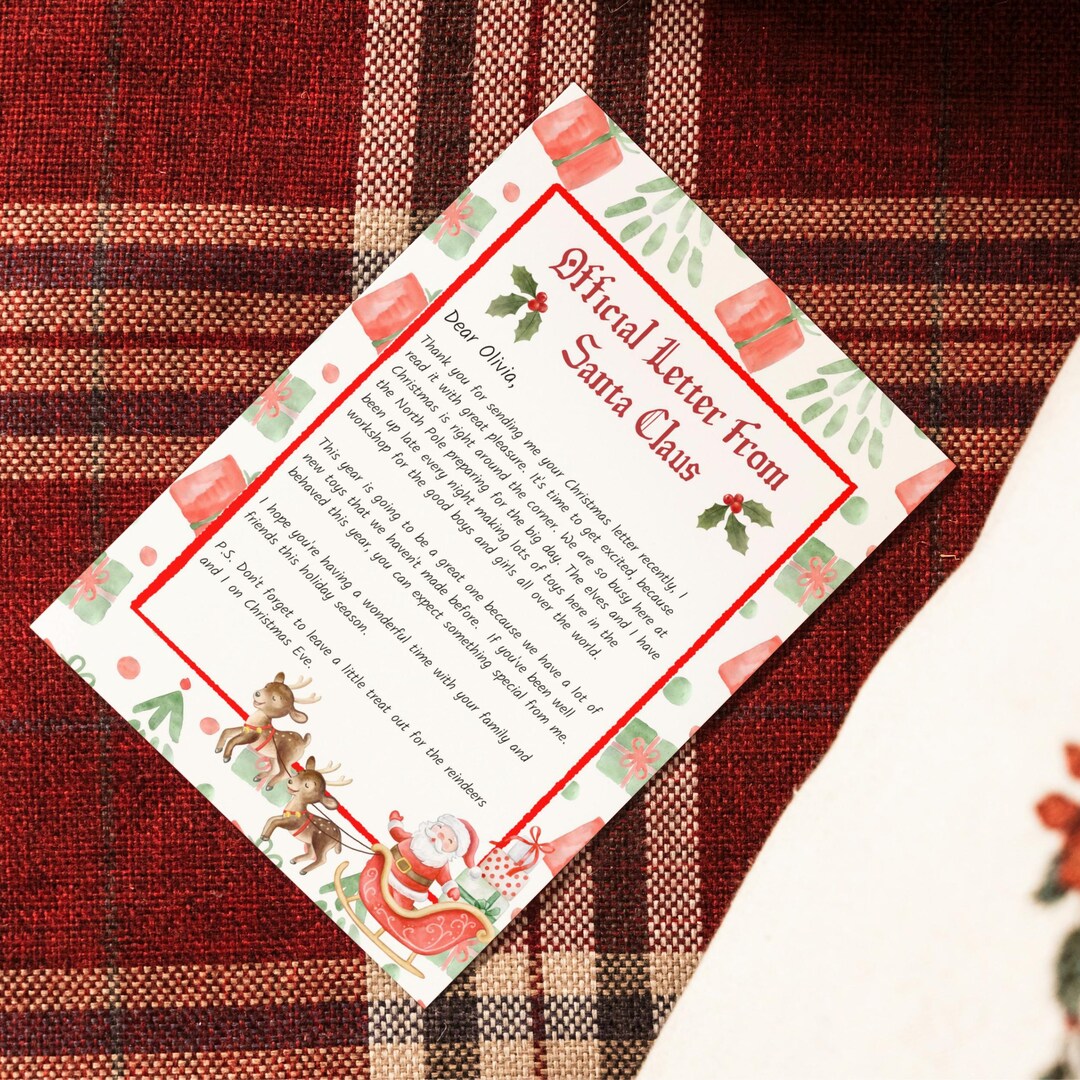 Editable Letter From Santa | Editable Template Letter From Santa Claus ...