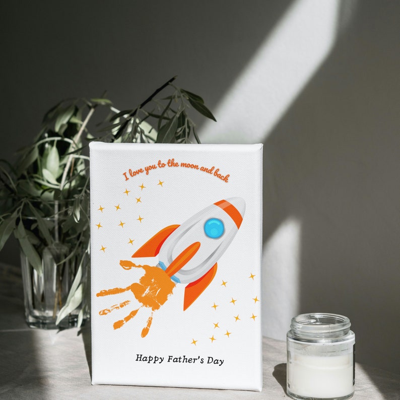 Father's Day Handprint Craft | Printable Gift to Dad | Space Themed ...