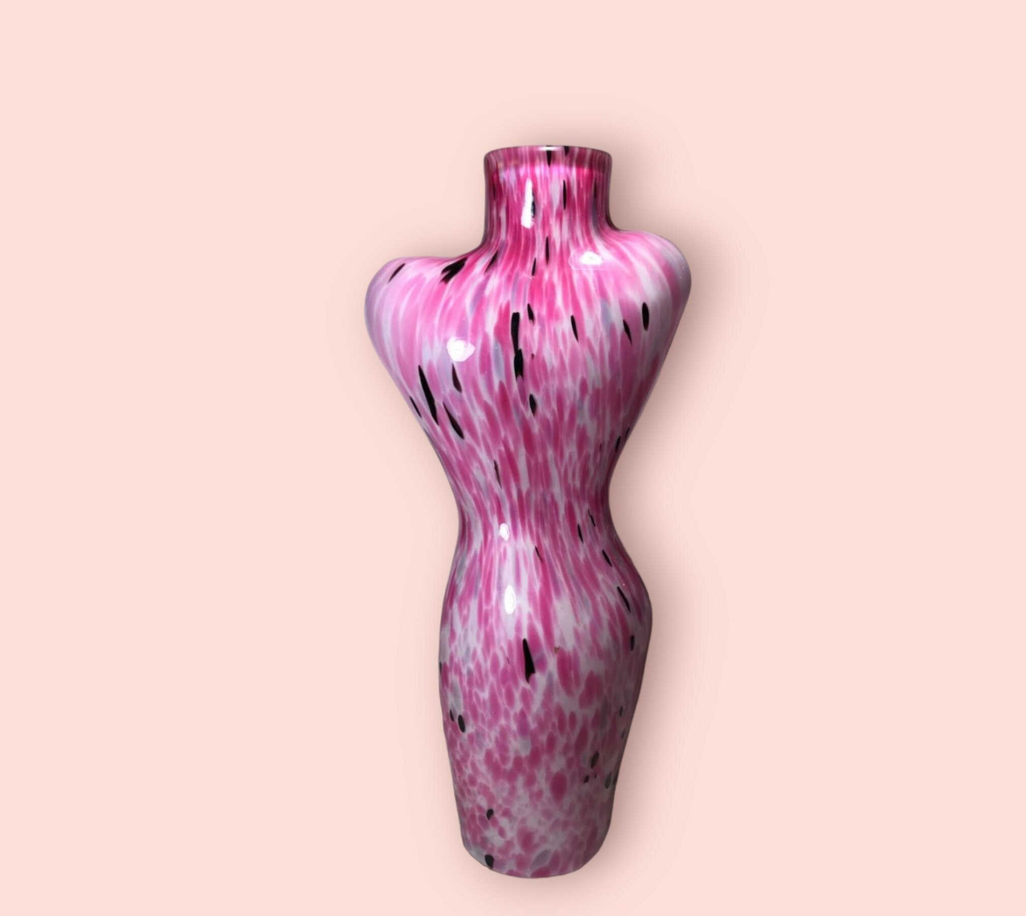 17.5 Largemurano Woman Torso Glass Vase, Mid Century Italian Art Glass ...