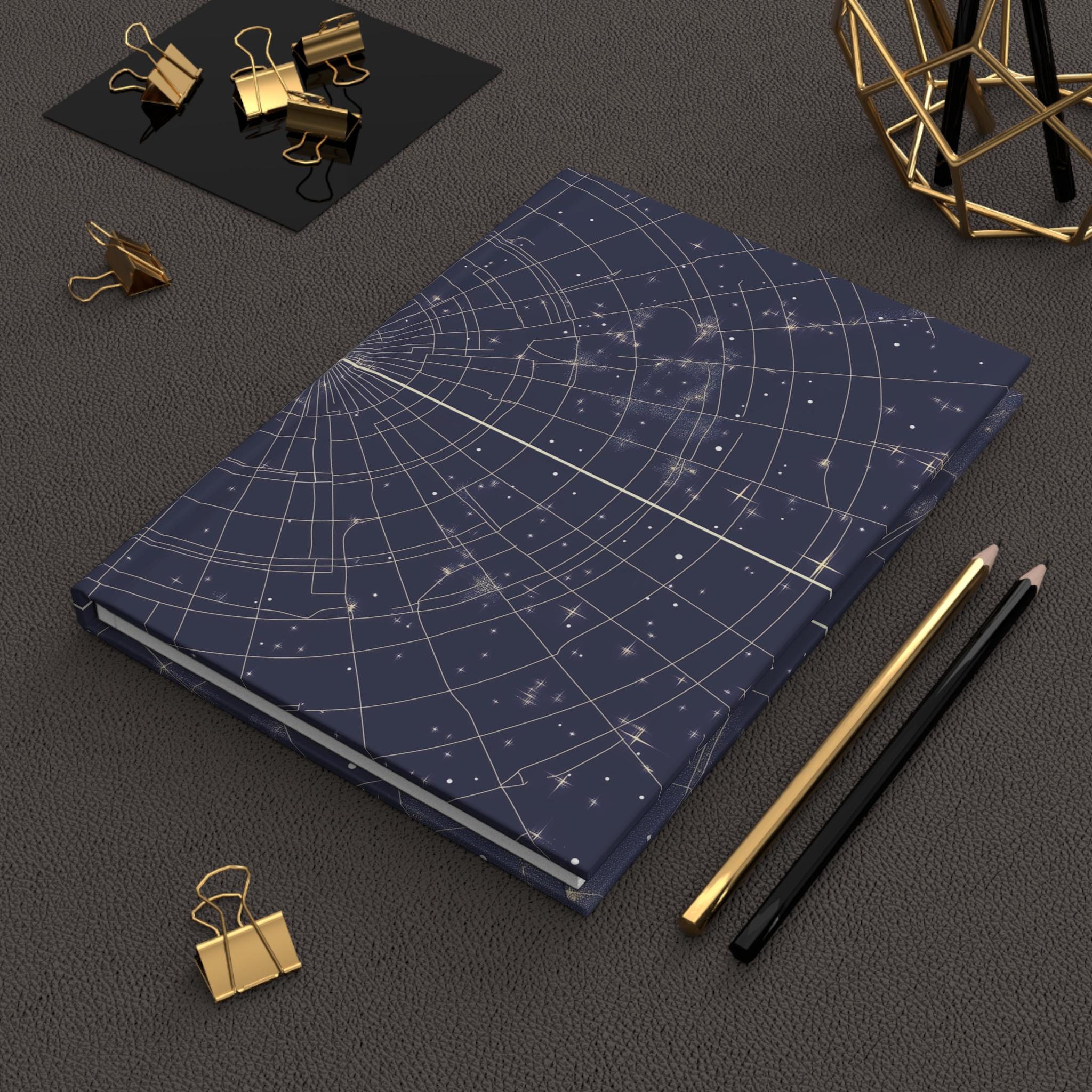 Sci Fi Hardcover Journal, Stars Space Celestial Map, Writing Notebook ...