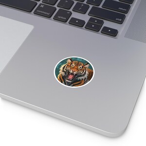 Round Sticker Tiger - Etsy