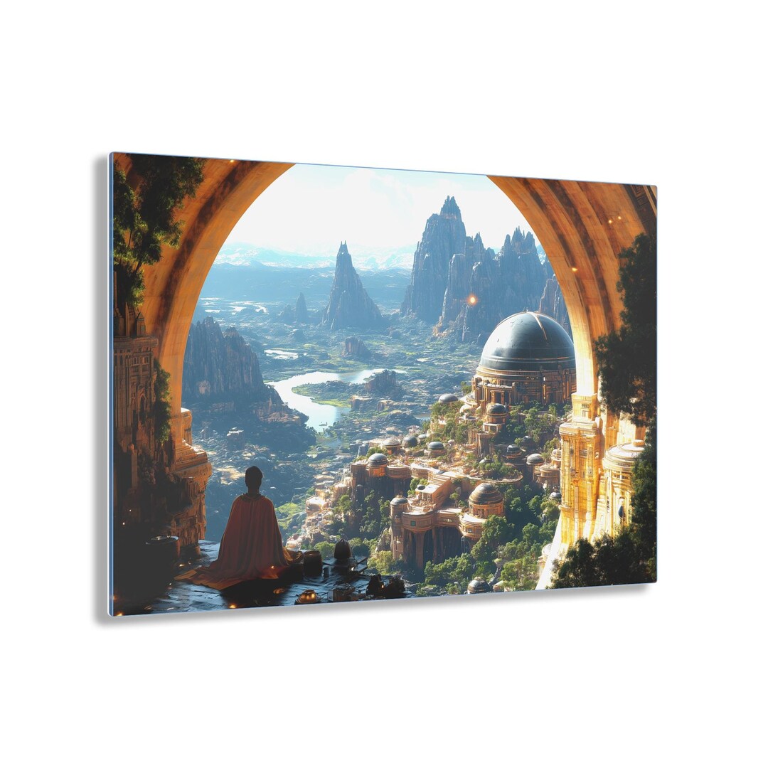 Acrylic Prints, Sci Fi Scenic Landscape Wall Art, Futuristic Space ...