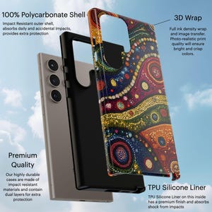 Aboriginal Art Tough Phone Case for Samsung Galaxy, Indigenous Tribal ...