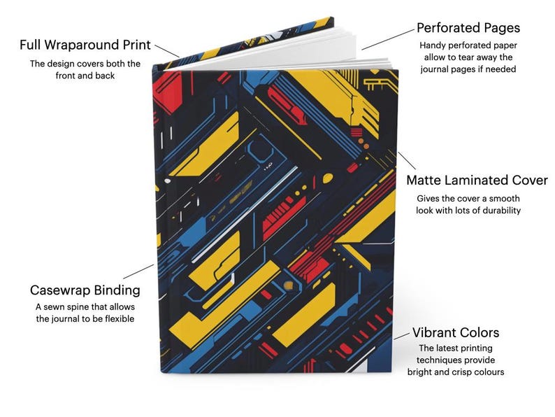 Sci Fi Hardcover Journal Matte, Cyberpunk Diary Notebook, Futuristic ...