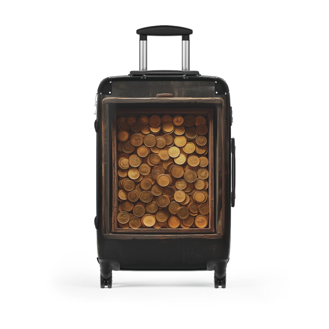 Gold Coins Suitcase, Money Box Travel Bag, Wealthy Luggage Case ...