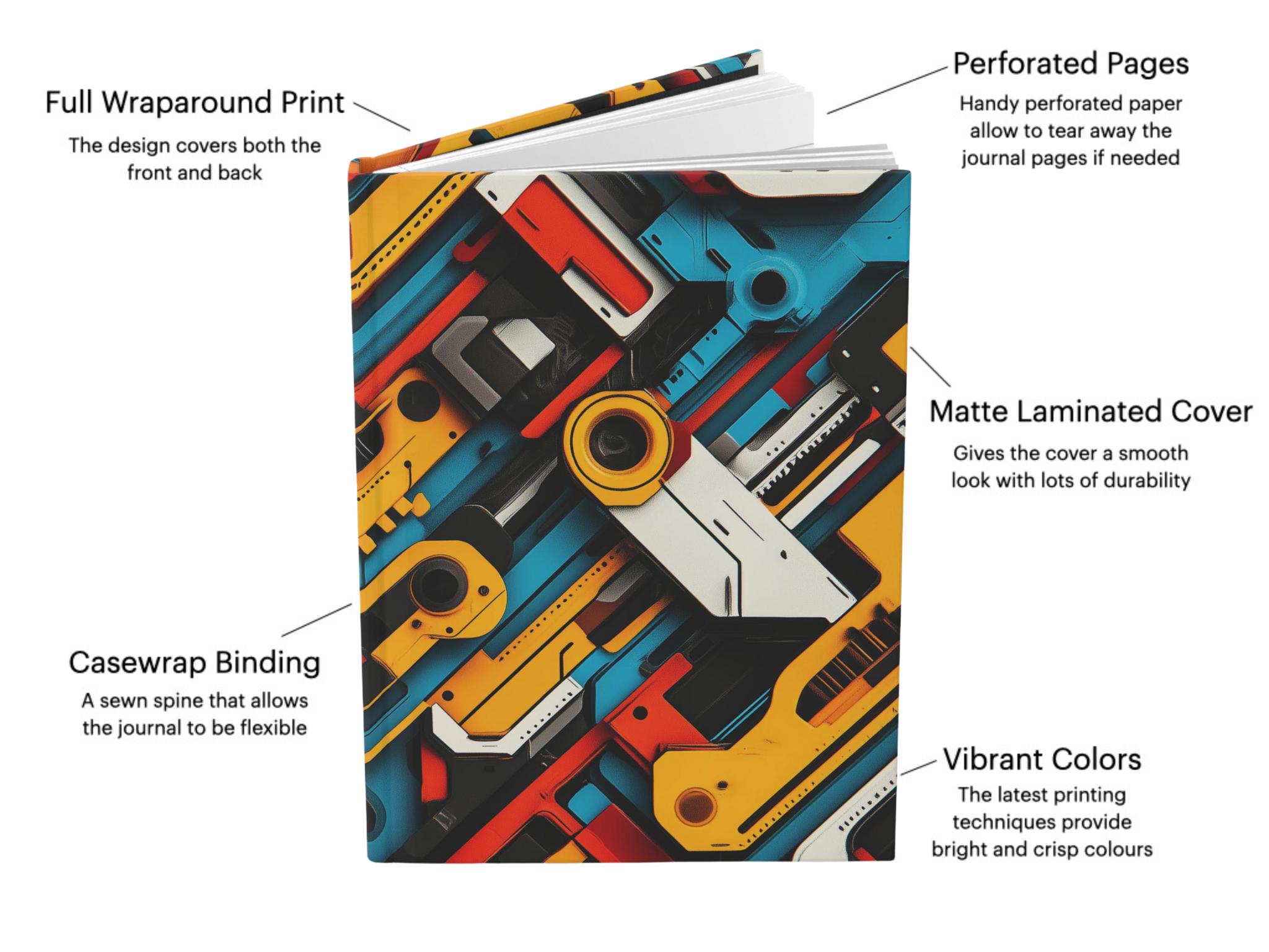Sci Fi Hardcover Journal Matte, Cyberpunk Futuristic Diary Notebook ...