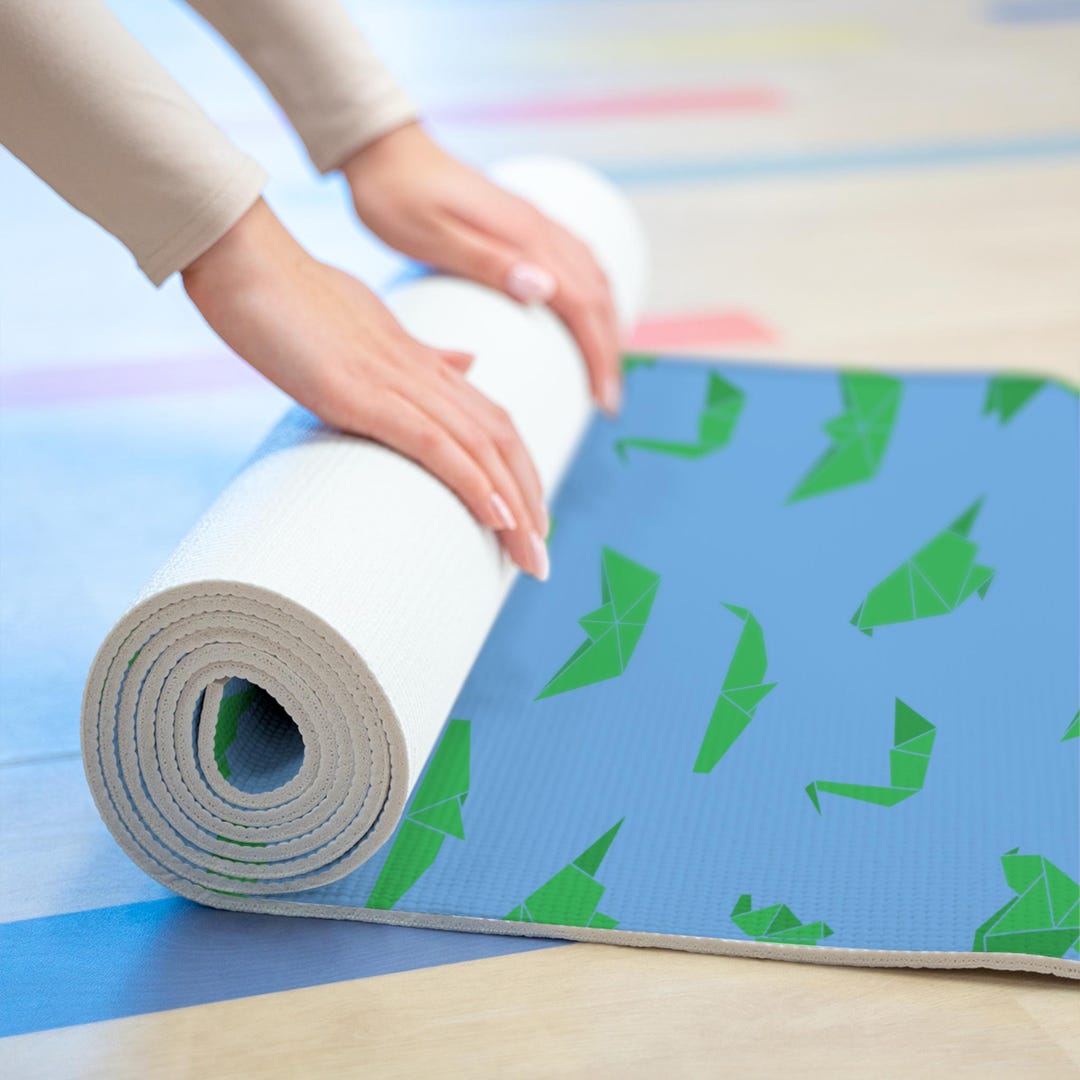 Foam Yoga Mat Origami Birds Pattern Relaxing Calming - Etsy