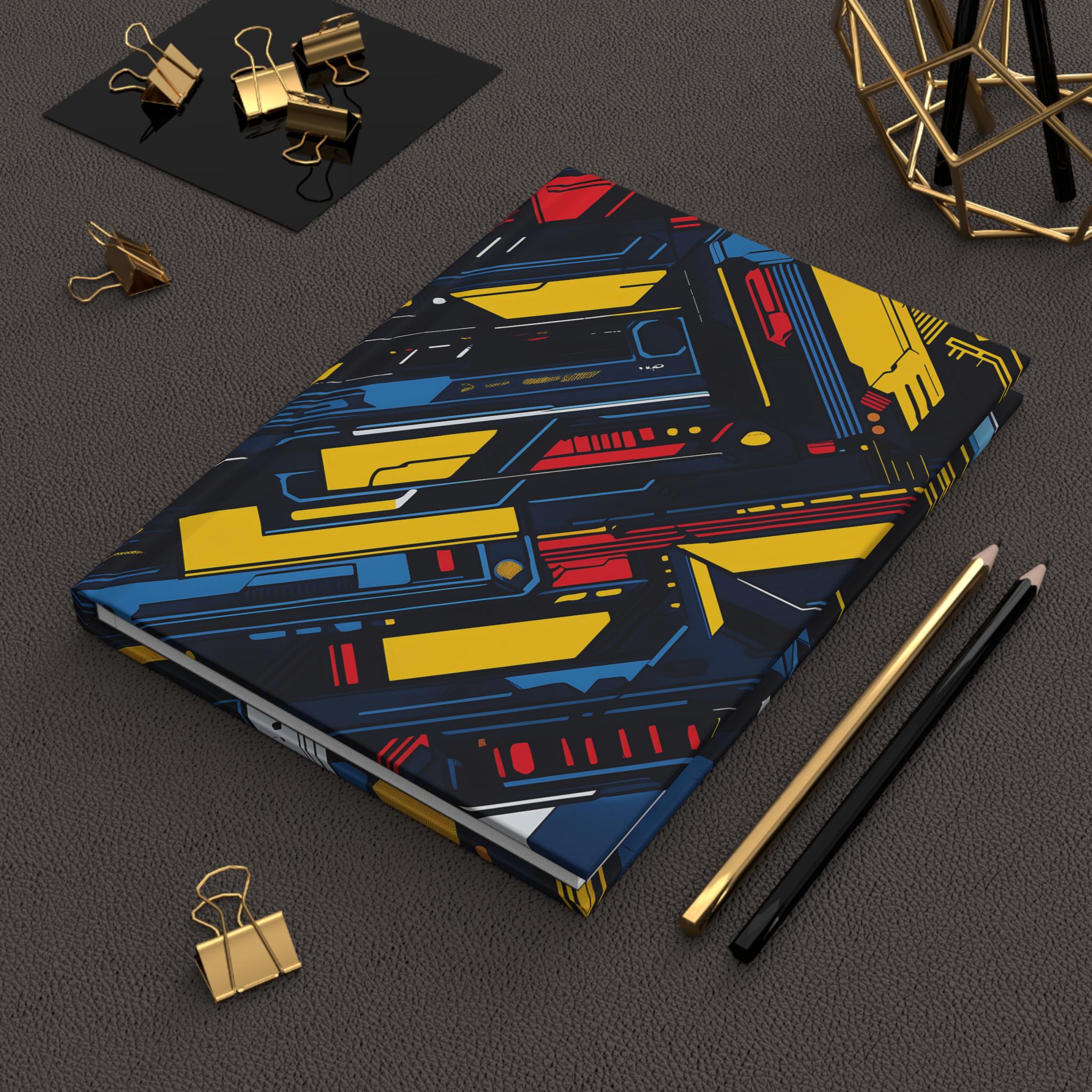 Sci Fi Hardcover Journal Matte, Cyberpunk Diary Notebook, Futuristic ...