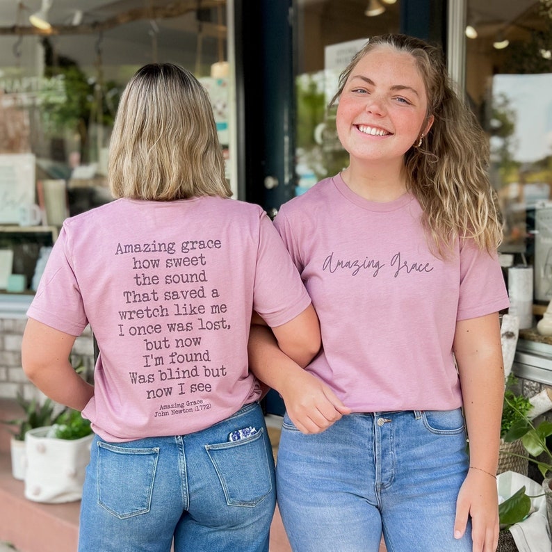 Amazing Grace Hymn Boho Christian Shirts Christian Tshirts Bible Verse ...