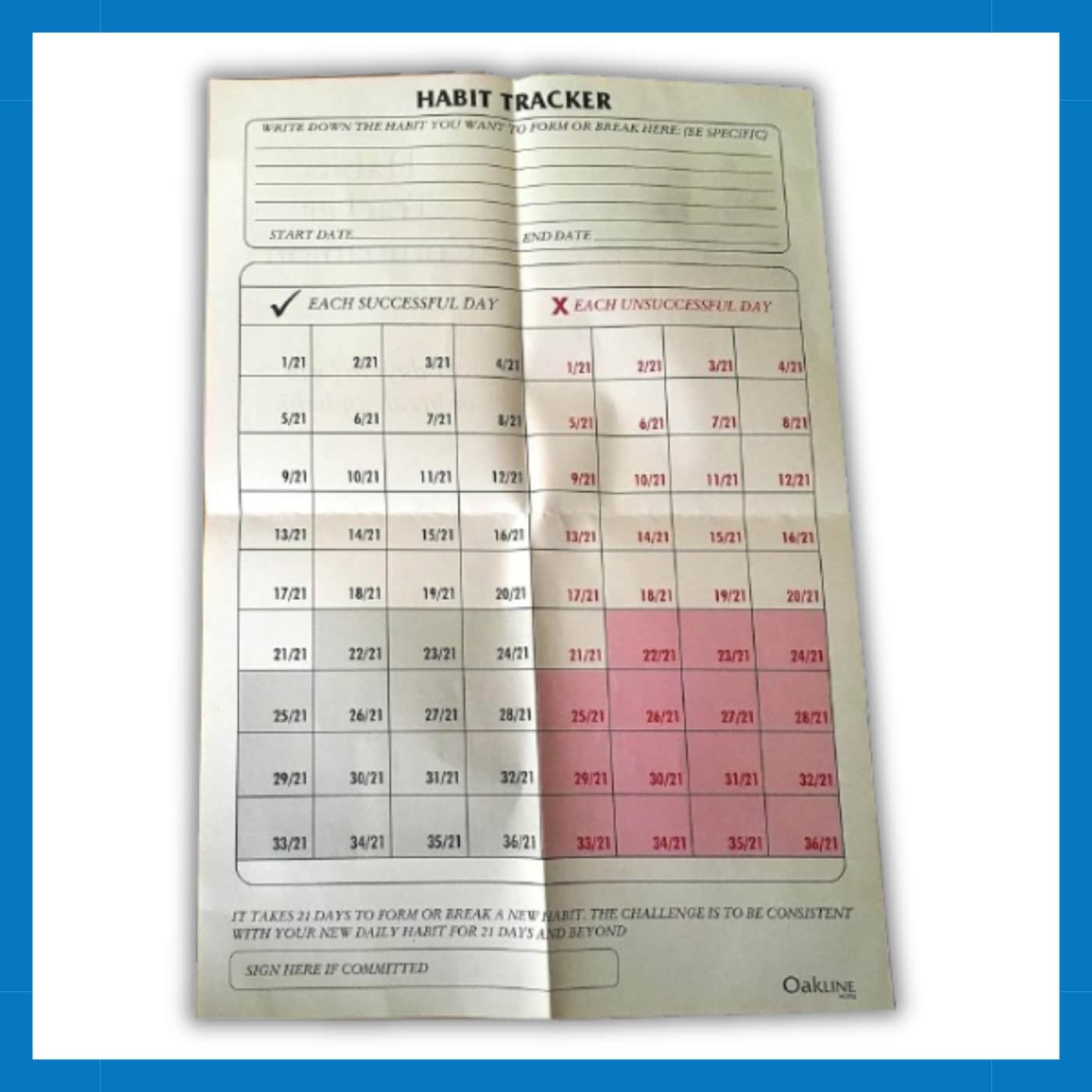 Habit Tracker Wall Chart Poster – 21 Day Atomic Habit Builder – A3 ...