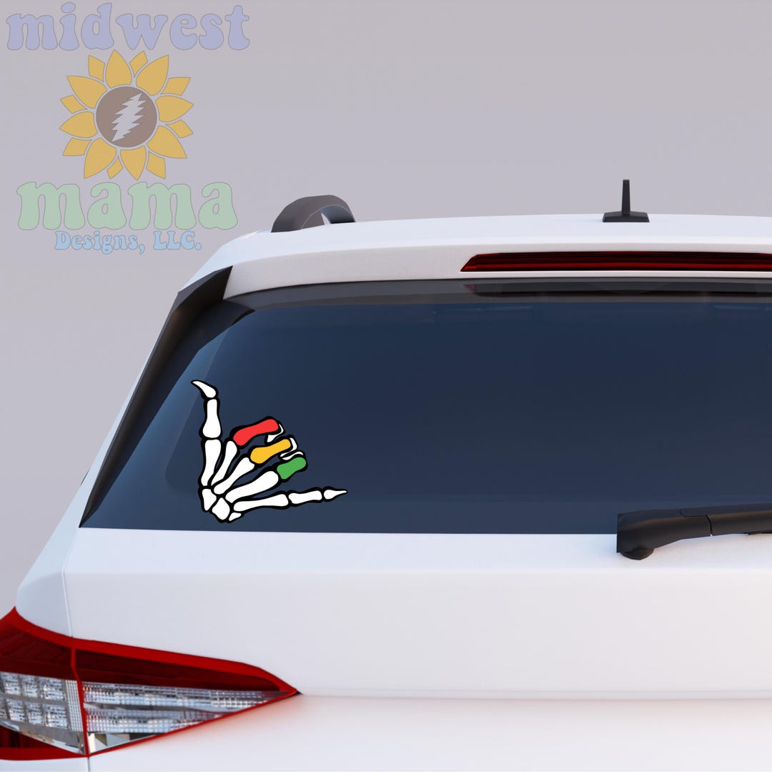 Skeleton Rasta Shaka Layered Vinyl Decal Sticker - Etsy