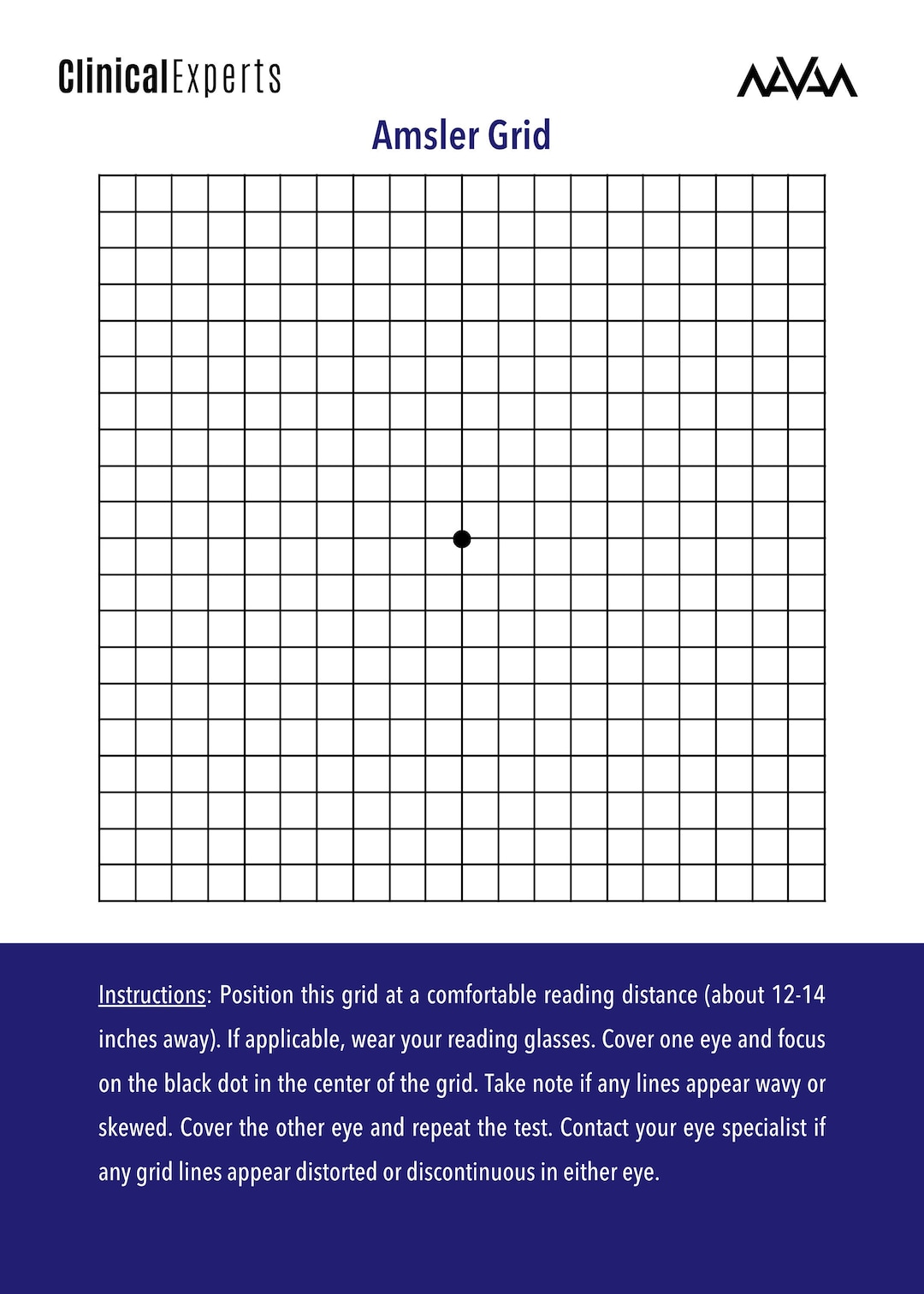 Amsler Grid Refrigerator Magnet for Daily Eye Screening for Macular ...