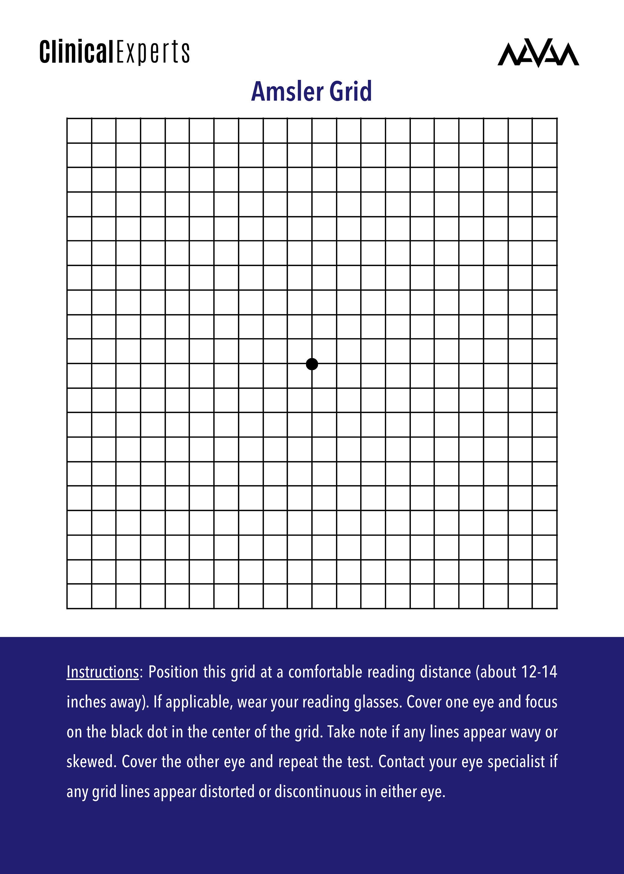 Amsler Grid Refrigerator Magnet for Daily Eye Screening for Macular ...