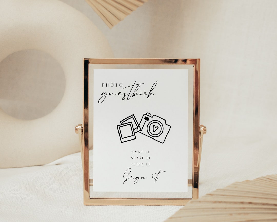 Photo Wedding Guestbook Sign, Instant Camera, Wedding Photo Guestbook ...