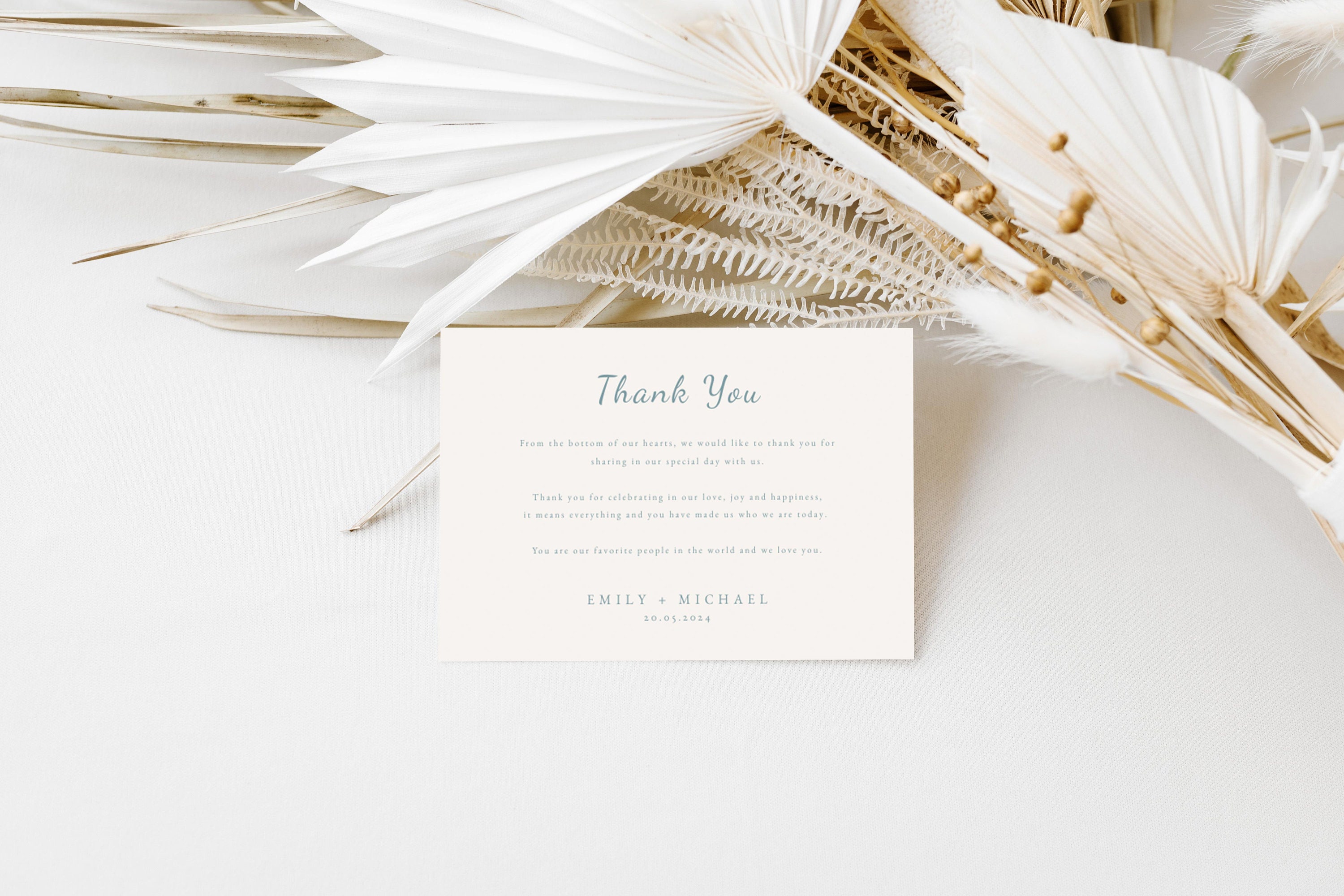 Thank You Note After Wedding Floral, Wedding Thank You Template Photo ...