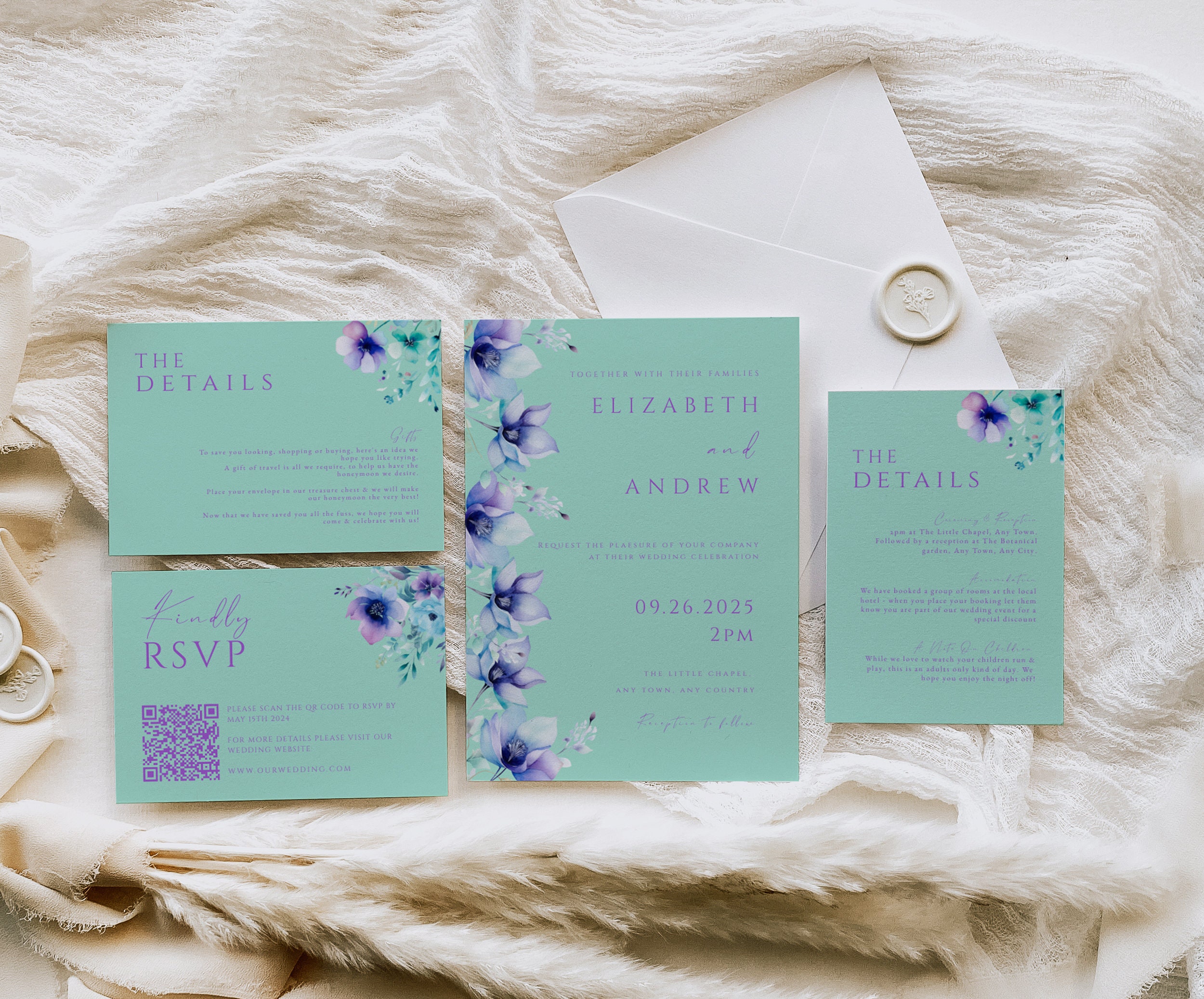 Mint Green Wedding Invitation Background, Minted Digital Wedding ...