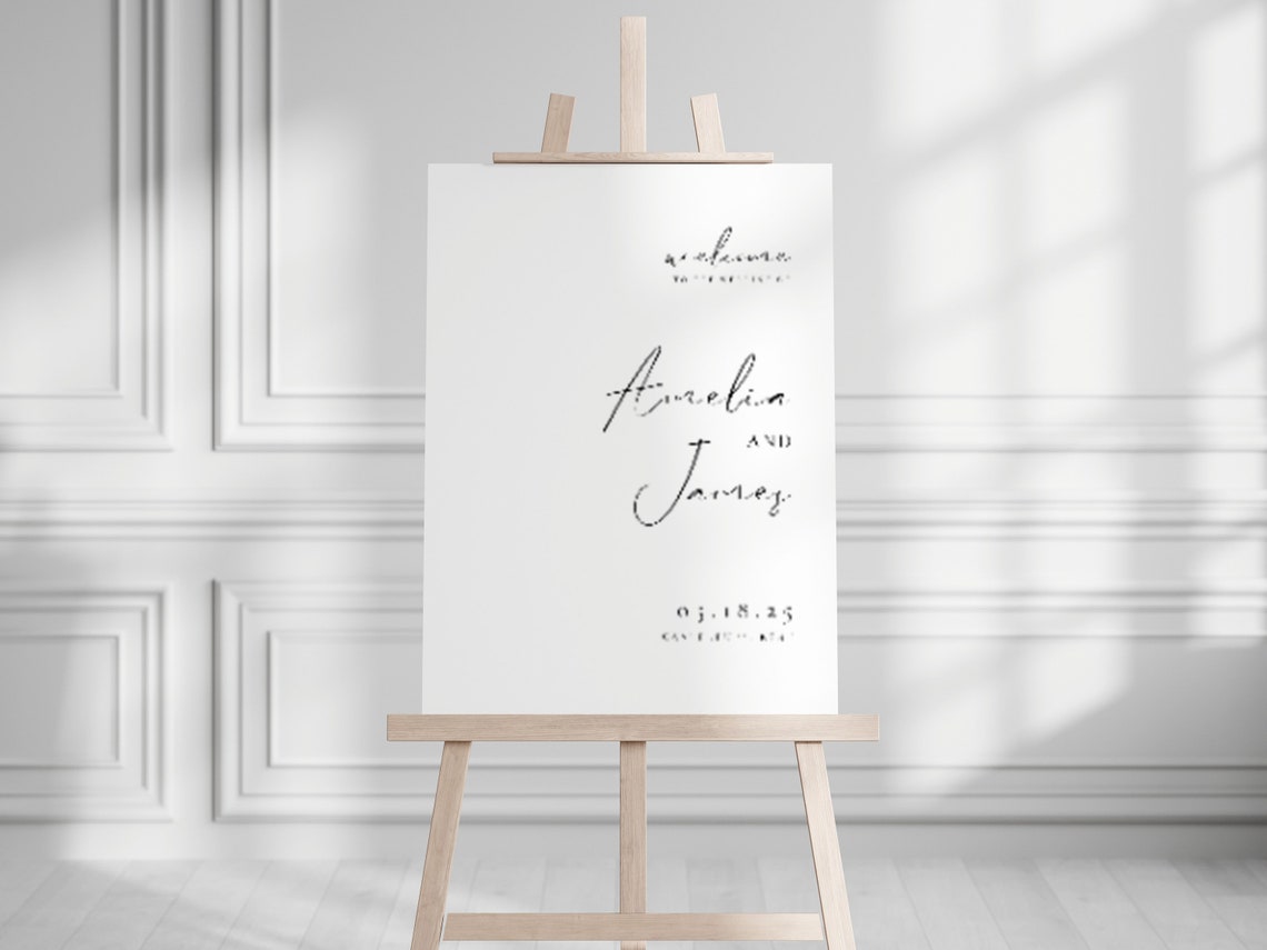 Welcome Sign Template Minimalist, Minimalist Bridal Brunch Welcome Sign ...
