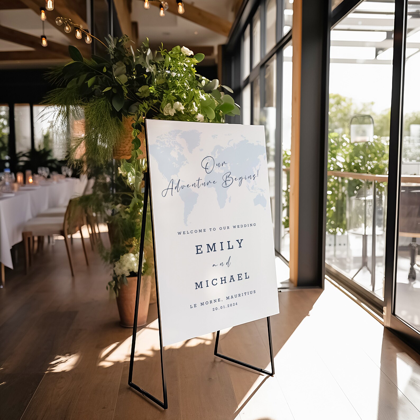 Destination Wedding Welcome Sign, Travel Themed Wedding, World Map ...