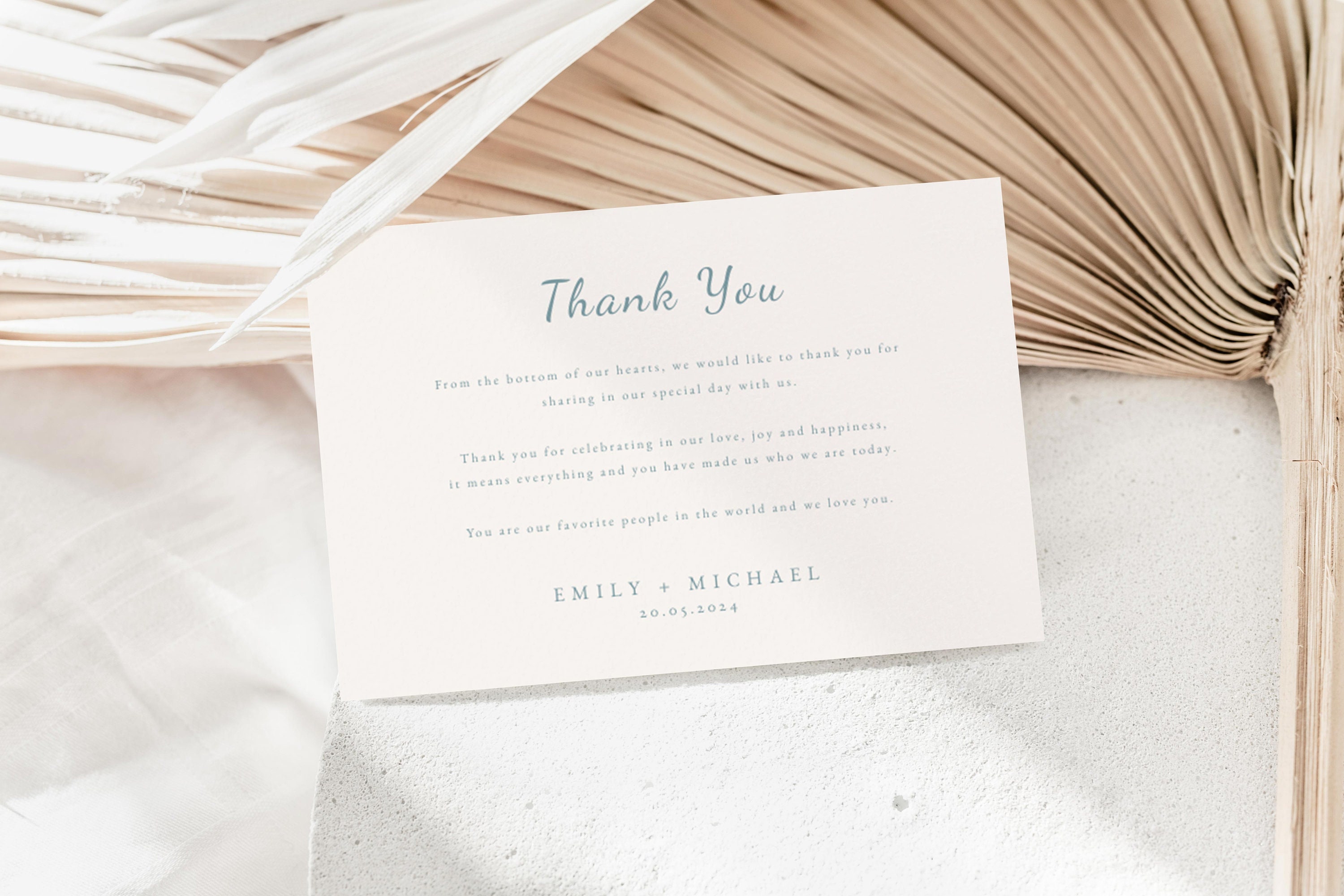 Thank You Note After Wedding Floral, Wedding Thank You Template Photo ...