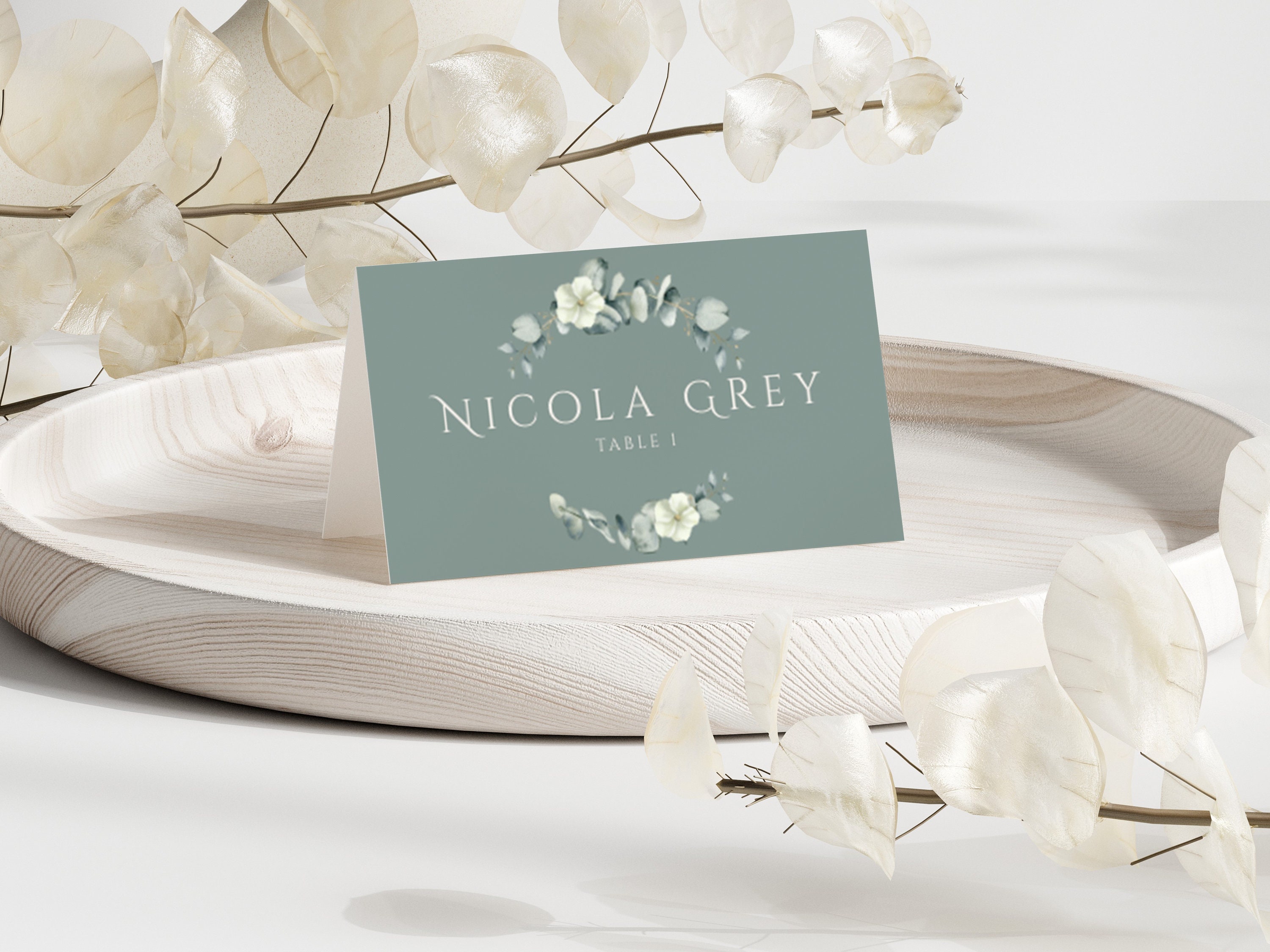 Printable Name Cards, Flat and Tent Folded, Wedding Place Card Names ...