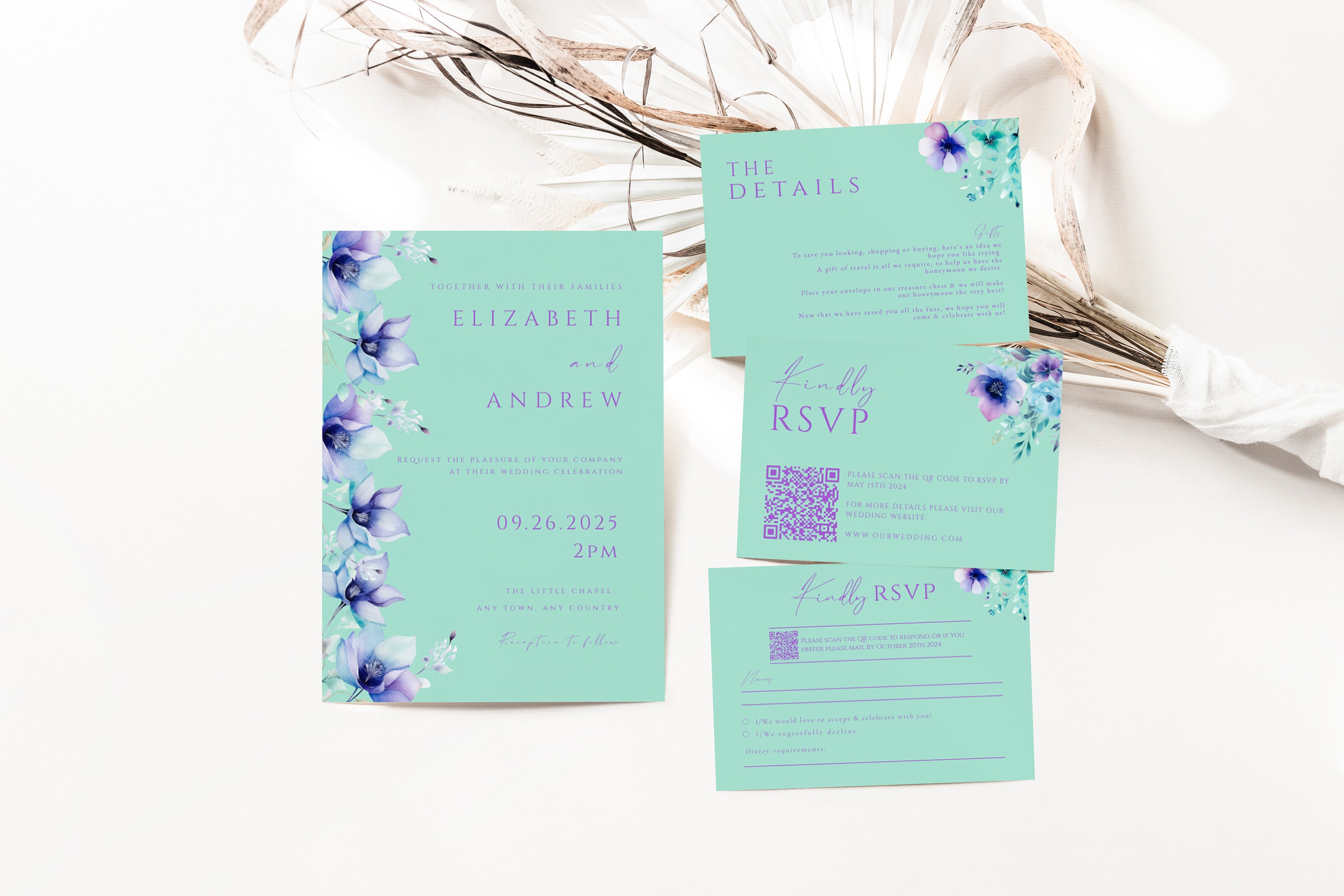 Mint Green Wedding Invitation Background, Minted Digital Wedding ...