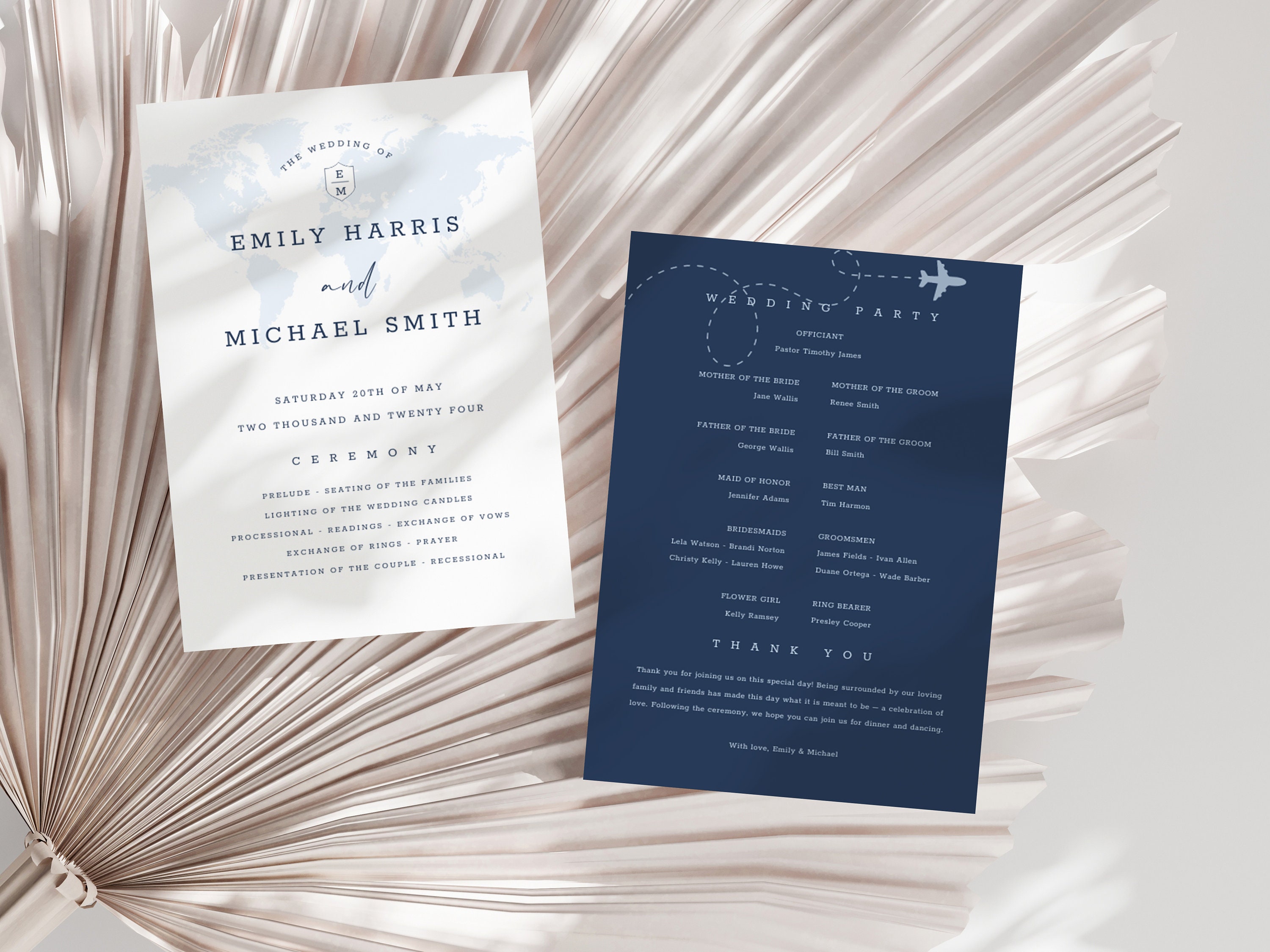 Destination Wedding Program, Printable Order of Service, Wedding ...