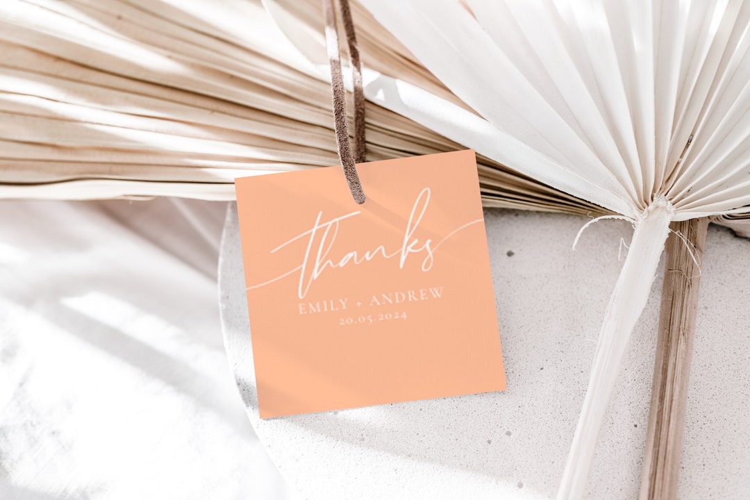 Peach Fuzz Thank You Wedding, Thank You Tags Wedding Favor Peach ...