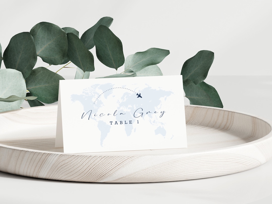 Destination Printable Name Cards, Flat and Tentfolded, Wedding Place ...