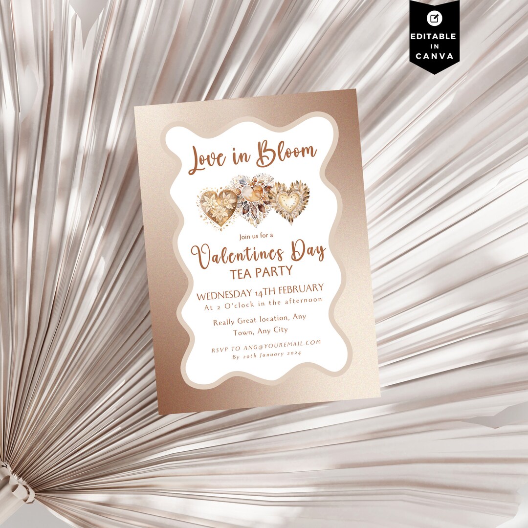 Valentines Day Tea Invite Valentines Day Party Invitation - Etsy