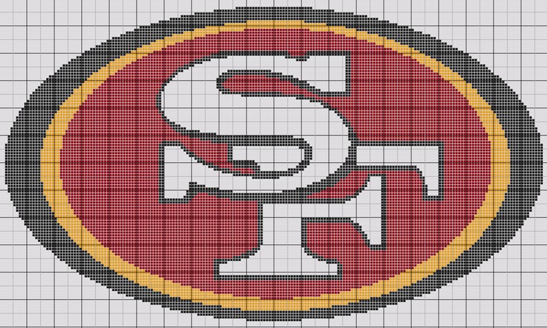 San Francisco 49ers Crochet Word Chart/graphgan Pattern - Etsy