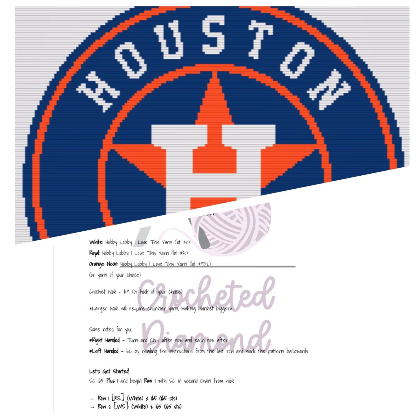 Houston Astros Crochet Word Chart/graphgan Pattern - Etsy