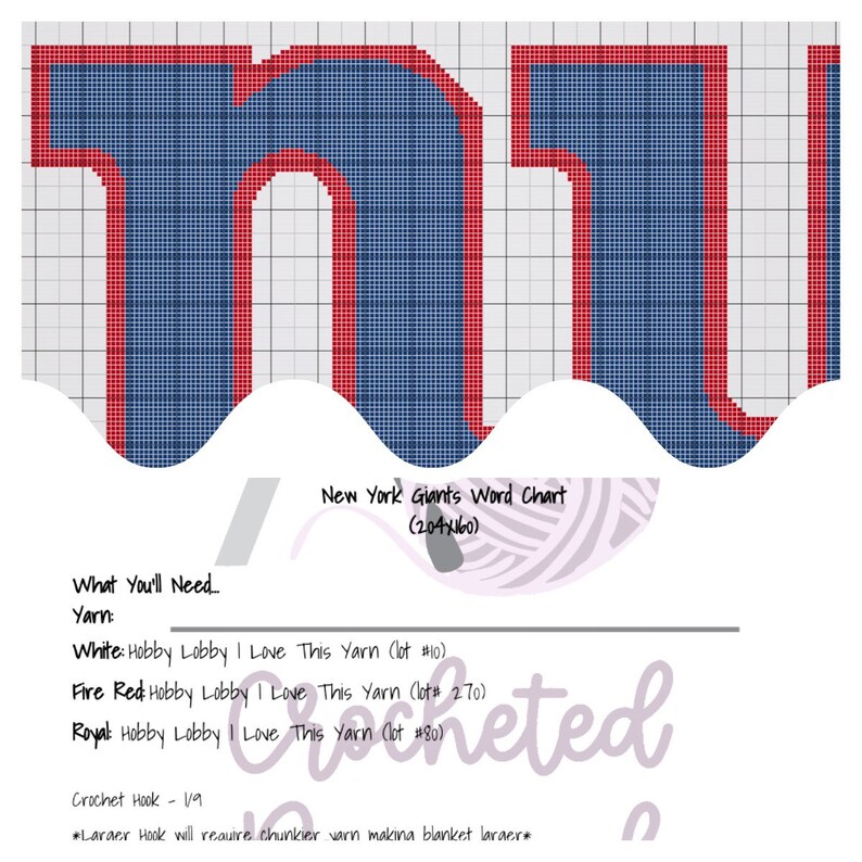 NY Crochet Word Chart/graphgan Pattern - Etsy
