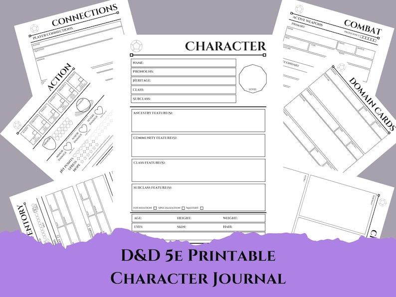 Daggerheart Character Journal | Digital Download Printable TTRPG ...