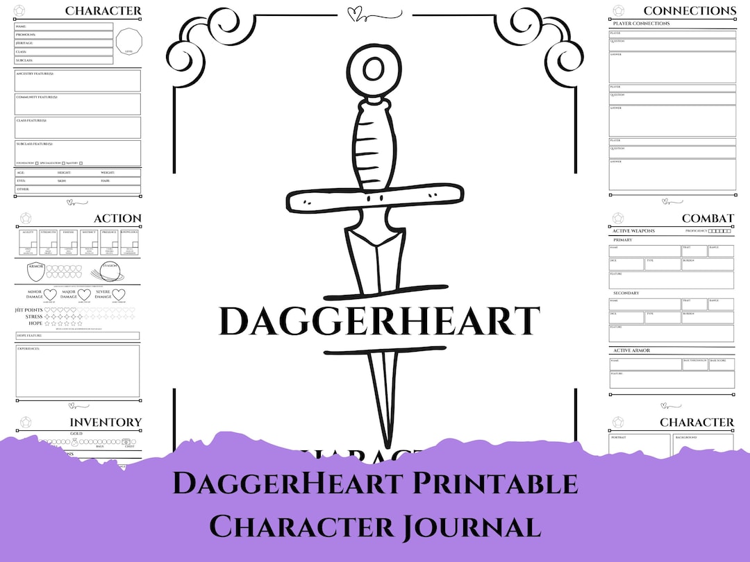 Daggerheart Character Journal | Digital Download Printable TTRPG ...