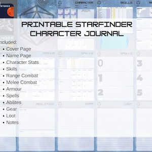 Starfinder Character Journal - Printable PDF, Starfinder First Edition ...
