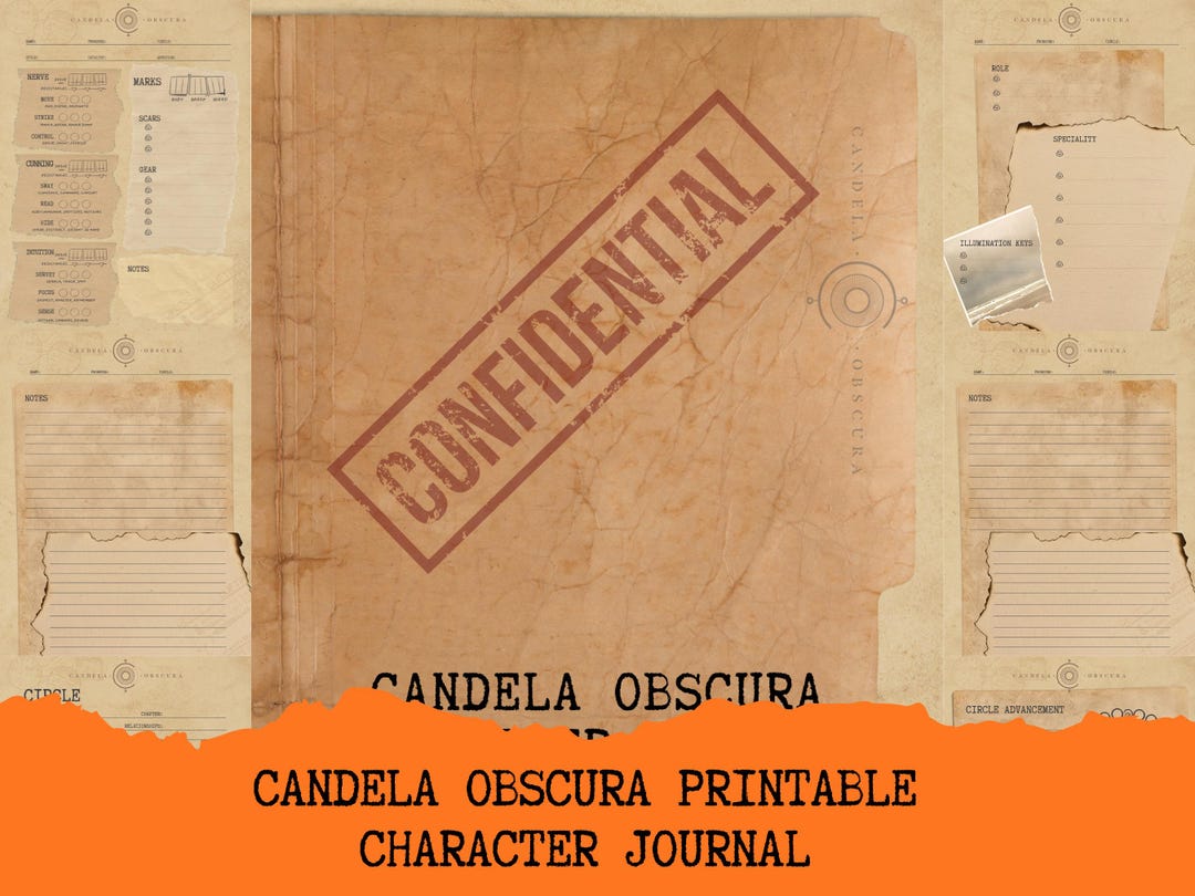 Candela Obscura Character Journal | Digital Download Printable TTRPG ...