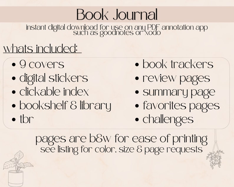 Book Journal, Reading Journal, Book Review Journal, Printable Book ...