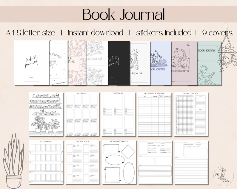 Book Journal, Reading Journal, Book Review Journal, Printable Book ...